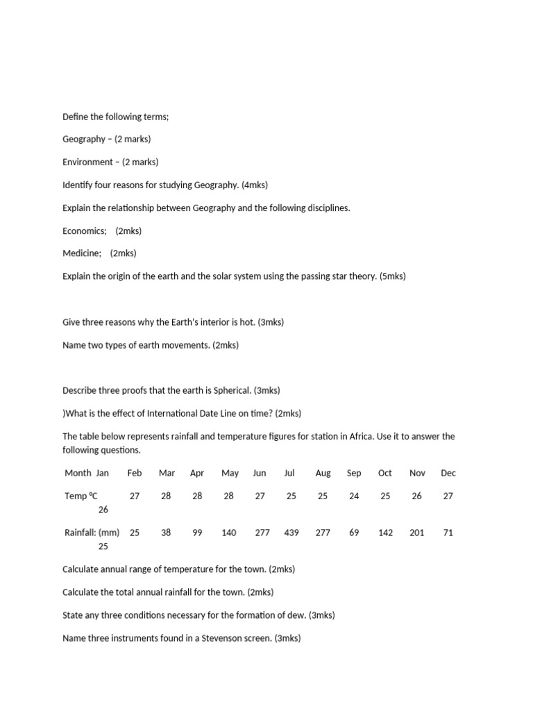 Geography Form 2 | PDF