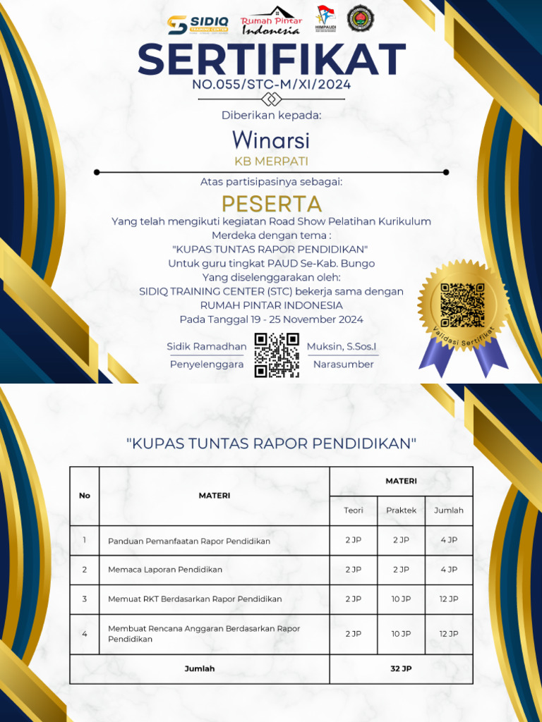 Sertifikat diklat | PDF