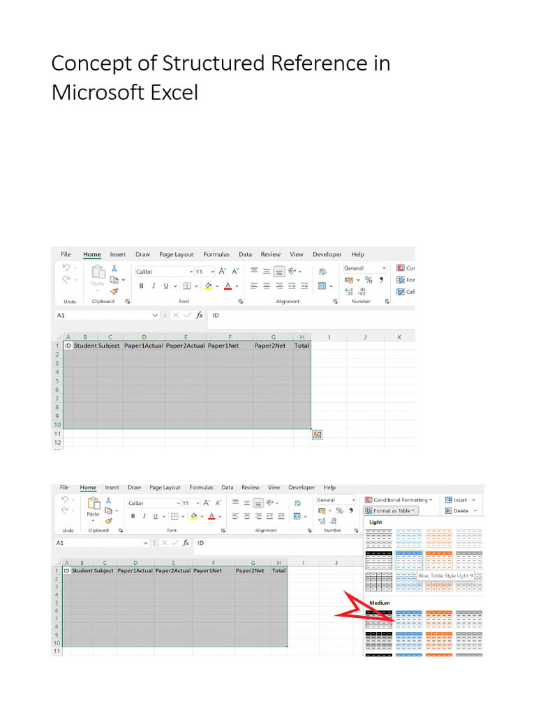 Concept of Structured Reference in Microsoft Excel | PDF Concept of Structured Reference in Microsoft Excel | PDF