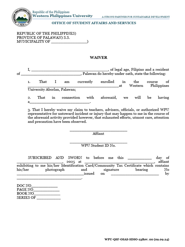 23 Students Waiver | PDF