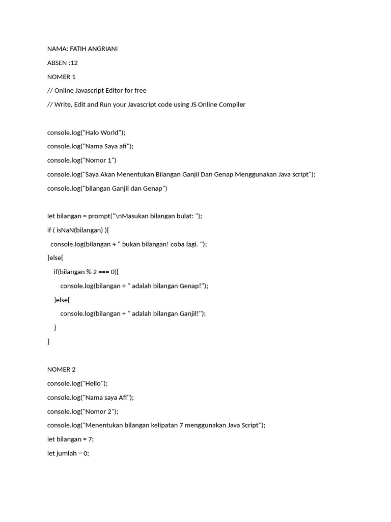 12 - Fatih Angriani - Javascript | PDF
