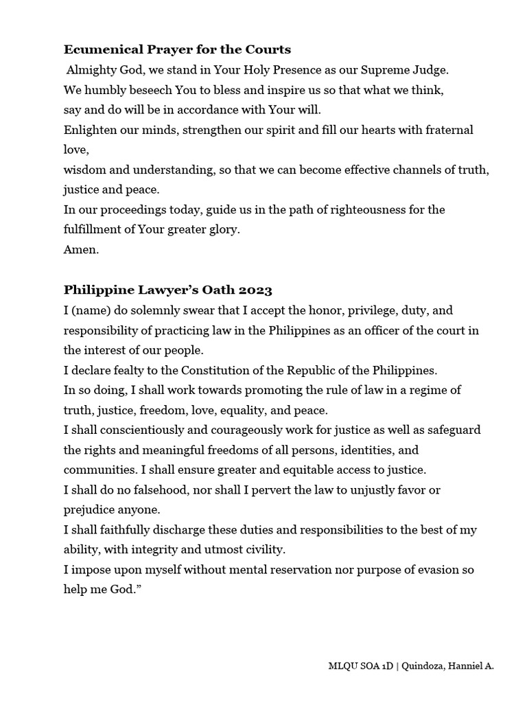 Ecumenical Prayer for Lawyers | PDF