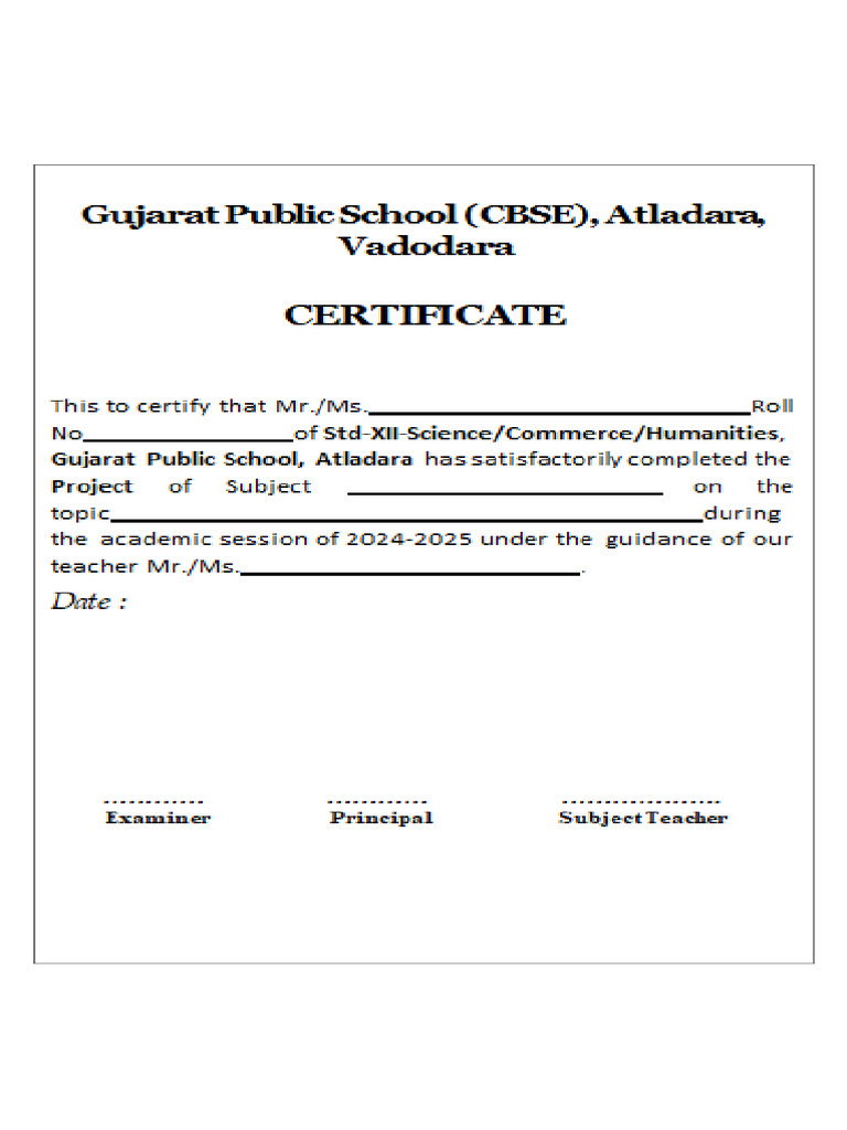 Certificate and Acknowledgement | PDF