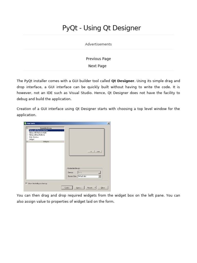 Pyqt5 With Creator | PDF
