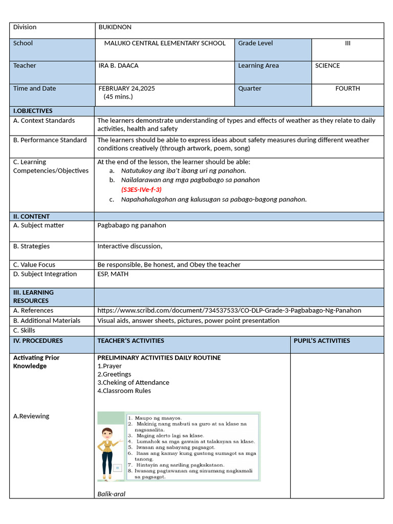 DLP Grade 3-Science Ira | PDF