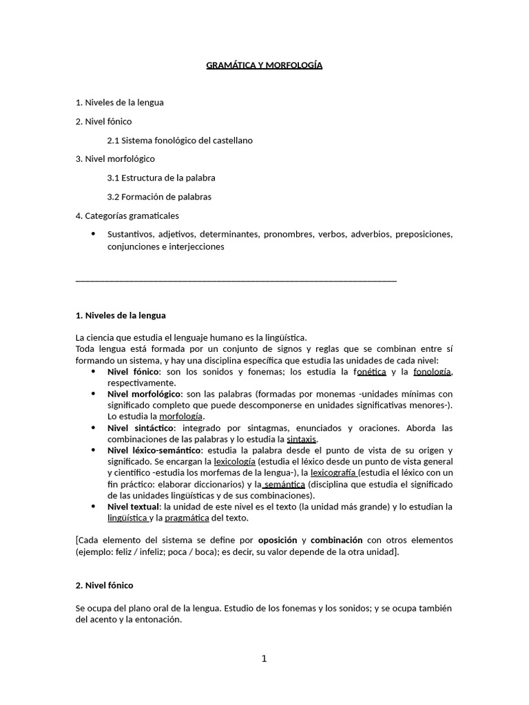 Tema 7 - GramÃ¡tica y morfologÃ­a 2 | PDF | Palabra | Verbo