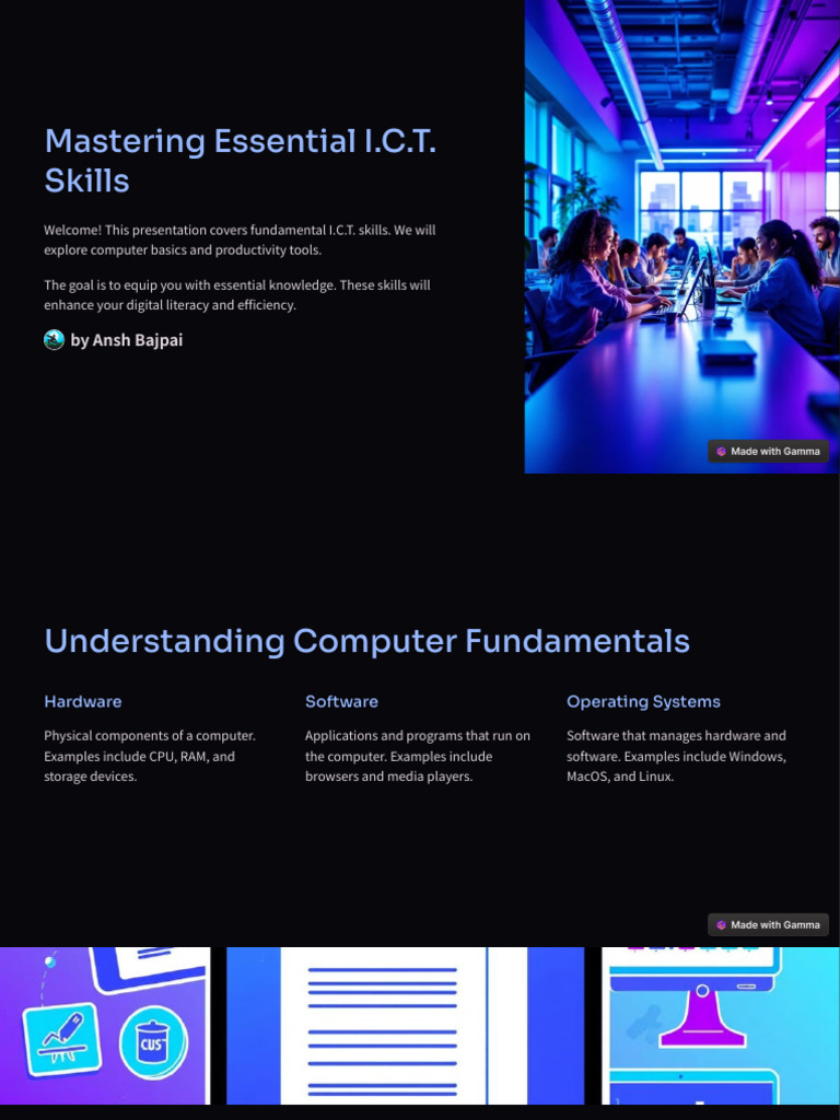Essential I.C.T. Skills for Productivity | PDF
