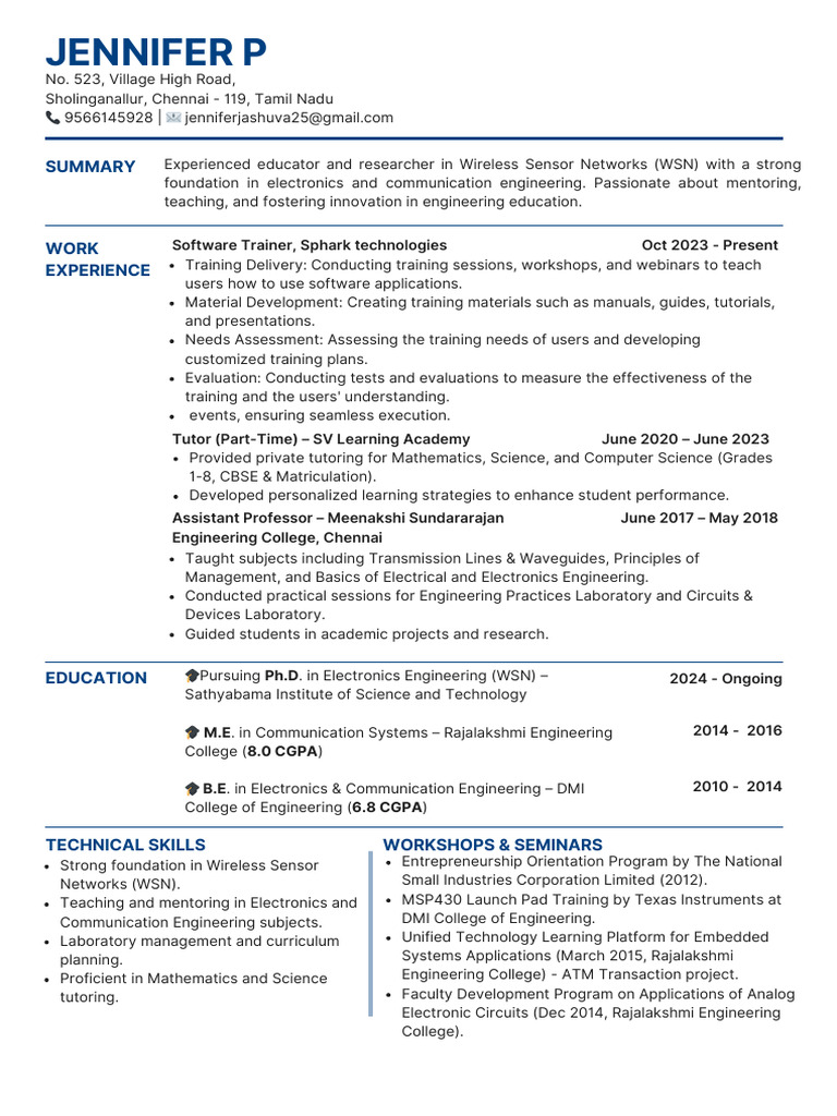 Wireless Sensor Networks Educator Profile | PDF | Engineering | Electronic Engineering