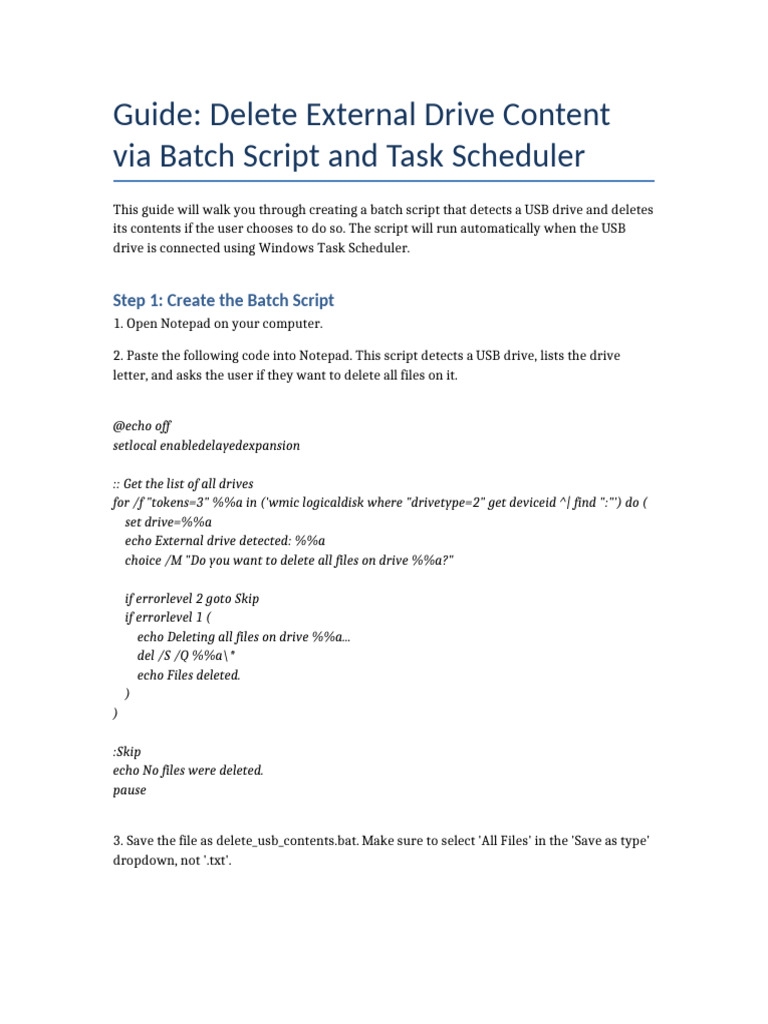 Delete External Drive Contents Guide | PDF | Computer File | Microsoft Windows