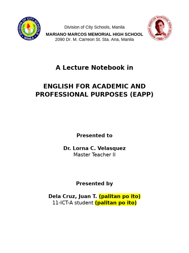 Label-sa-Notebook-EAPP | PDF