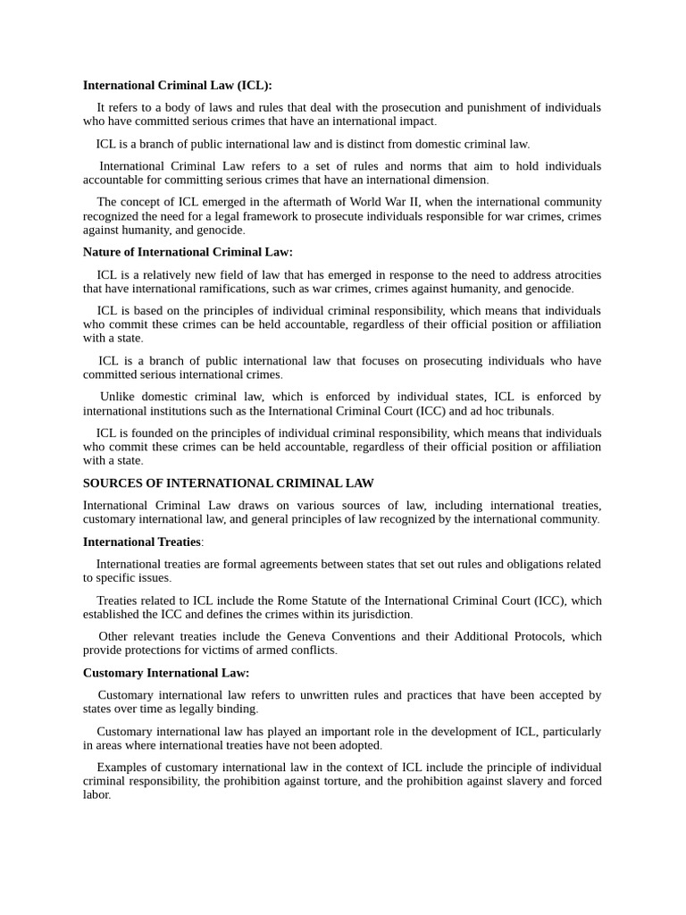 International Criminal Law Overview | PDF | International Criminal Law ...
