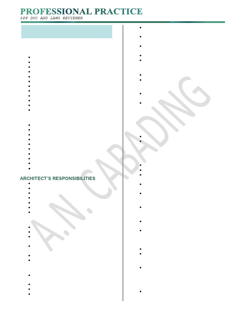 Architectural Practice & Laws Guide | PDF | Architect | Specification ...