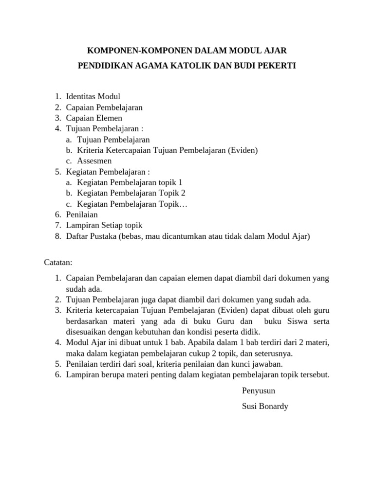 Format Modul Ajar PAK | PDF