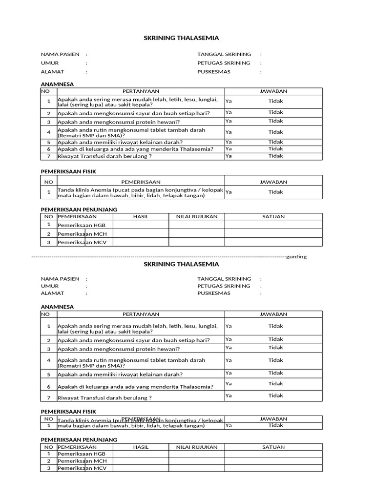 Format Skrining | PDF