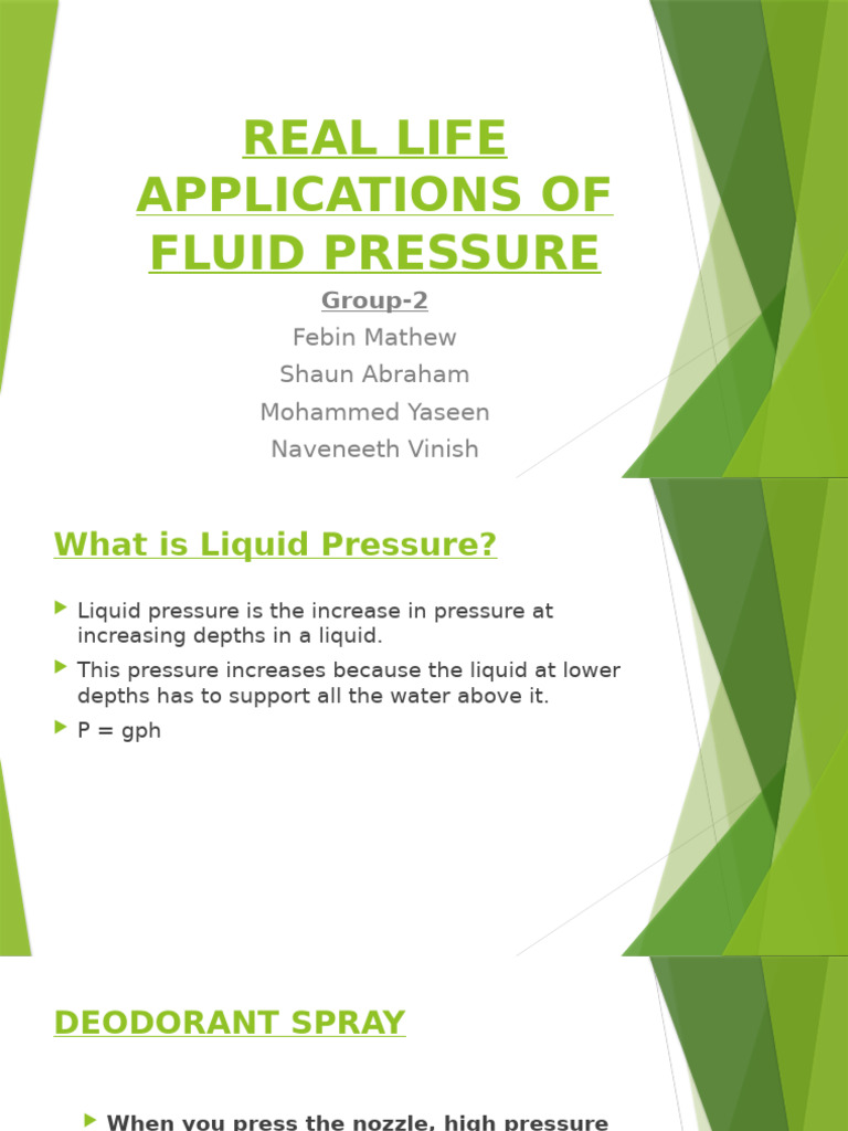 Real-Life Uses of Fluid Pressure | PDF