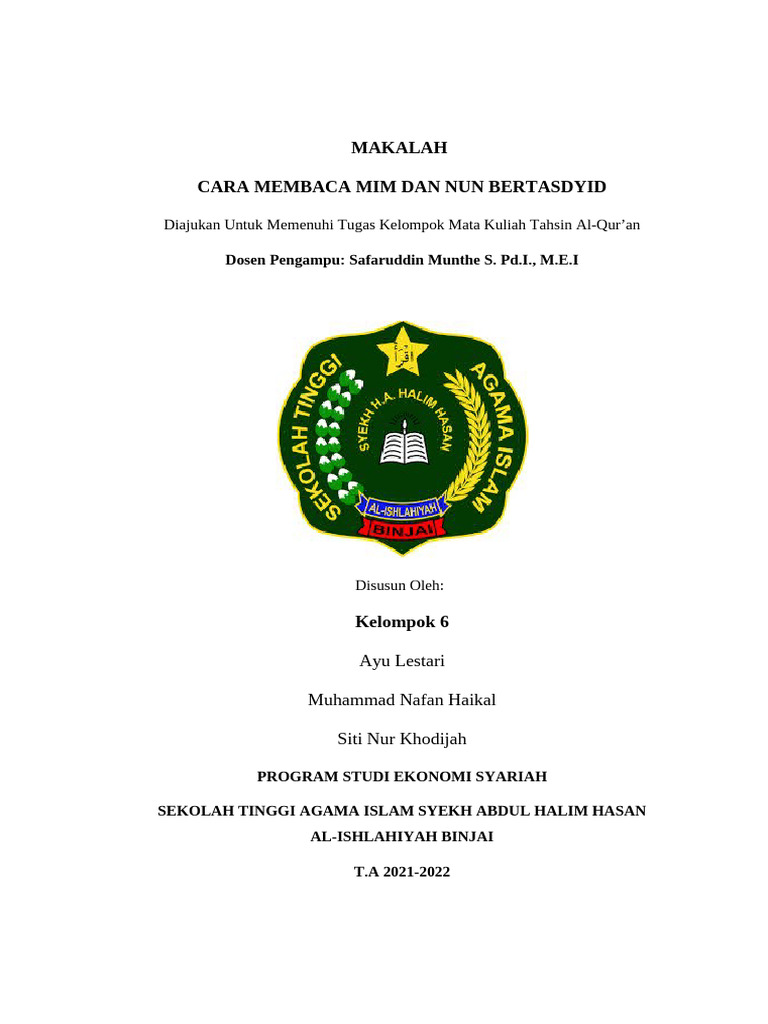 Cara Membaca Mim dan Nun Bertasydid | PDF