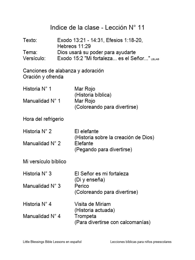 11_Lecci_n (1) | PDF | Moisés | Libro del éxodo