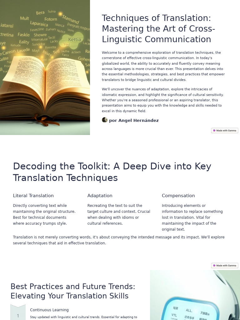 Techniques of Translation Mastering The Art of Cross Linguistic ...