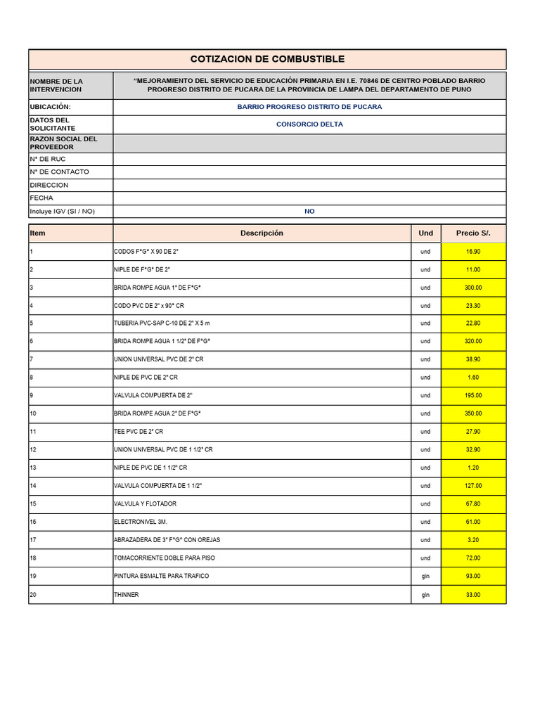 COTIZACION ADICIONAL pdf | PDF