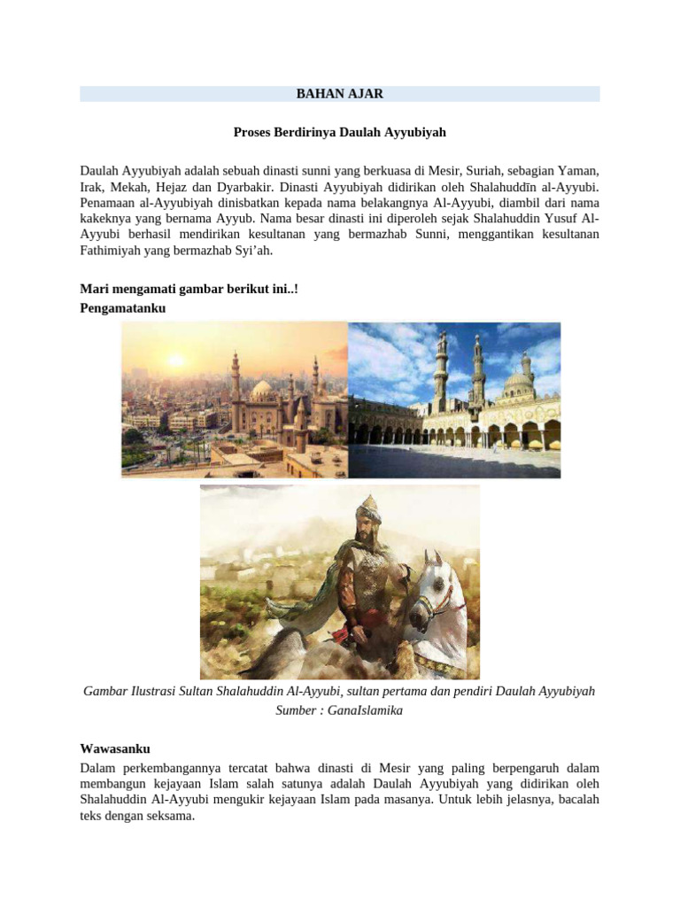 Proses Berdirinya Daulah Ayyubiyah | PDF