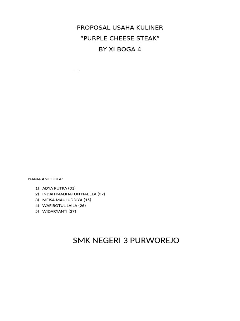 Proposal Usaha Kuliner | PDF