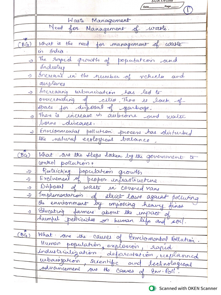 Waste Management Notes | PDF