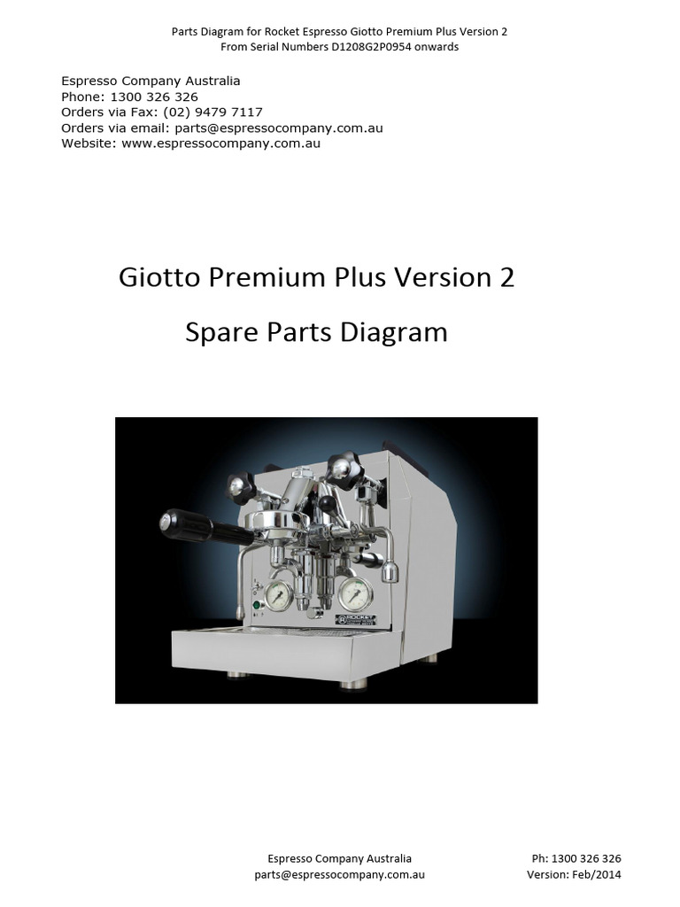 Rocket Giotto V2 Parts Diagram | PDF | Valve | Pipe (Fluid Conveyance)