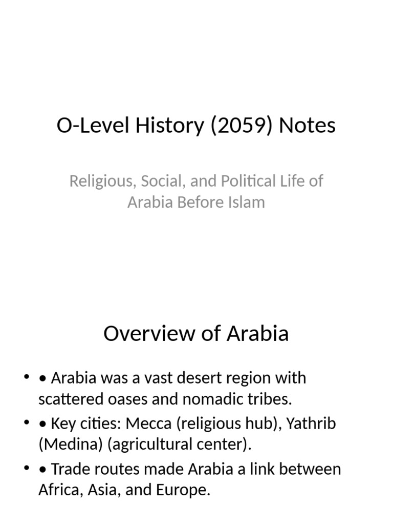 O Level History 2059 Notes | PDF