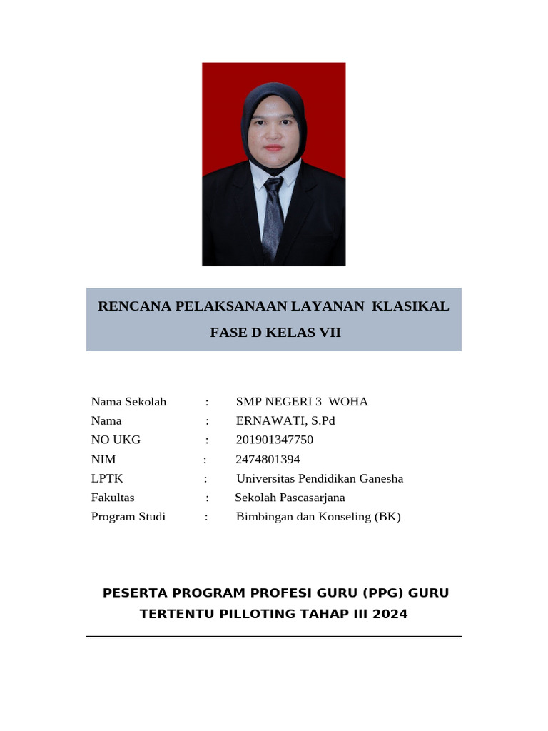 RENCANA PELAKSANAAN LAYANAN KLASIKAL e | PDF