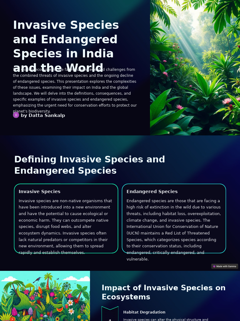 Invasive Species and Endangered Species in India and The World | PDF ...