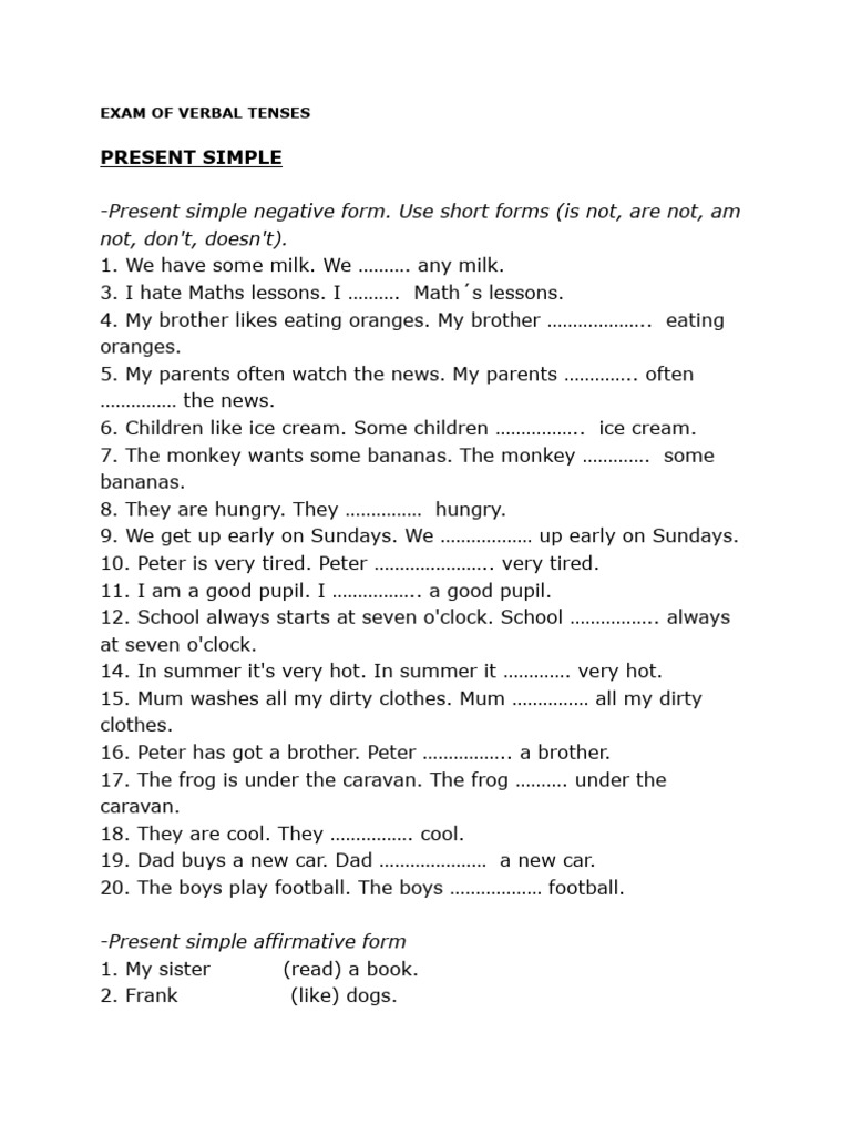 REVIEW OF VERBAL TENSES 1-9 | PDF