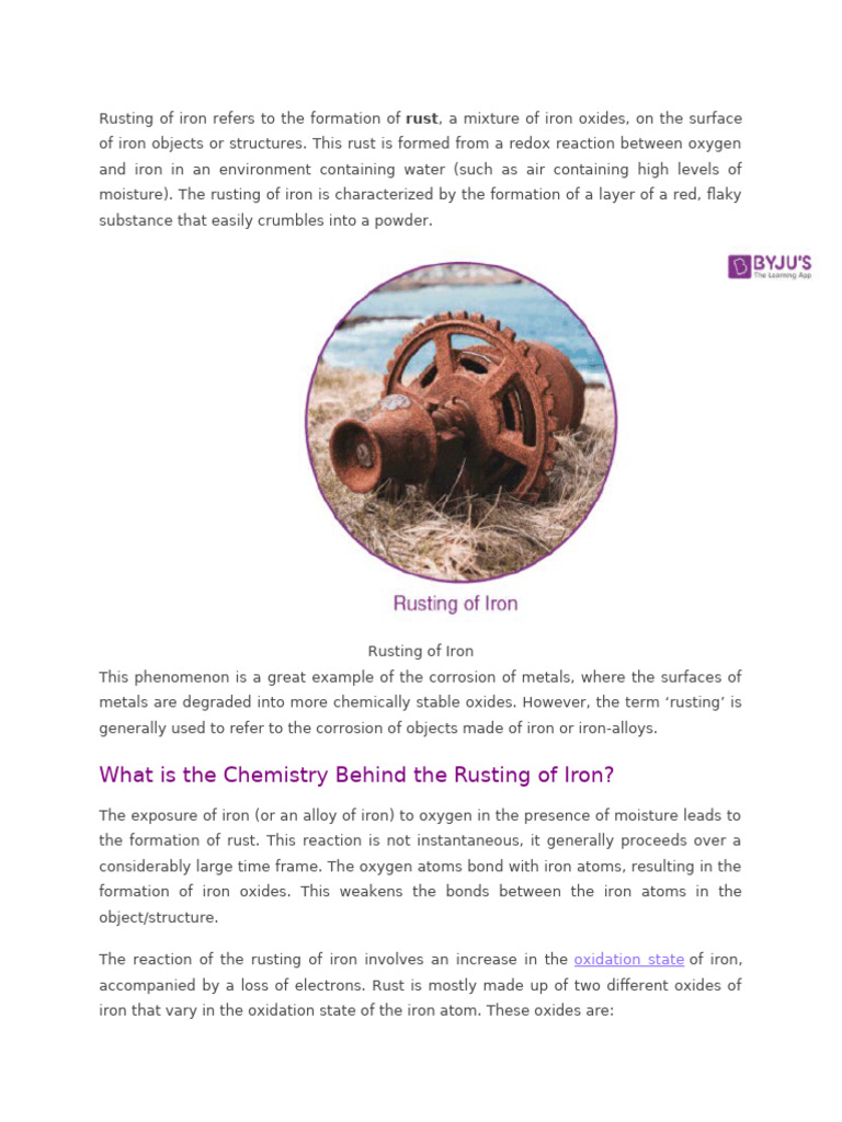 What Is The Chemistry Behind The Rusting of Iron?: Oxidation State ...