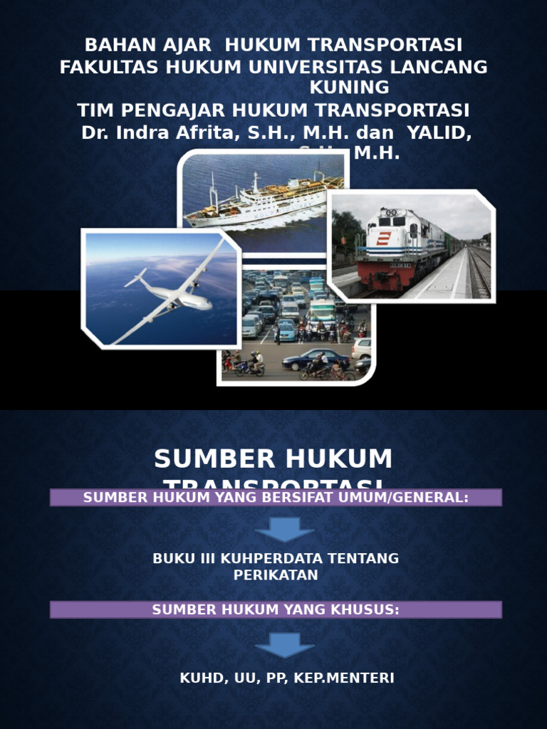 Hukum Transportasi: Sumber dan Subyek | PDF