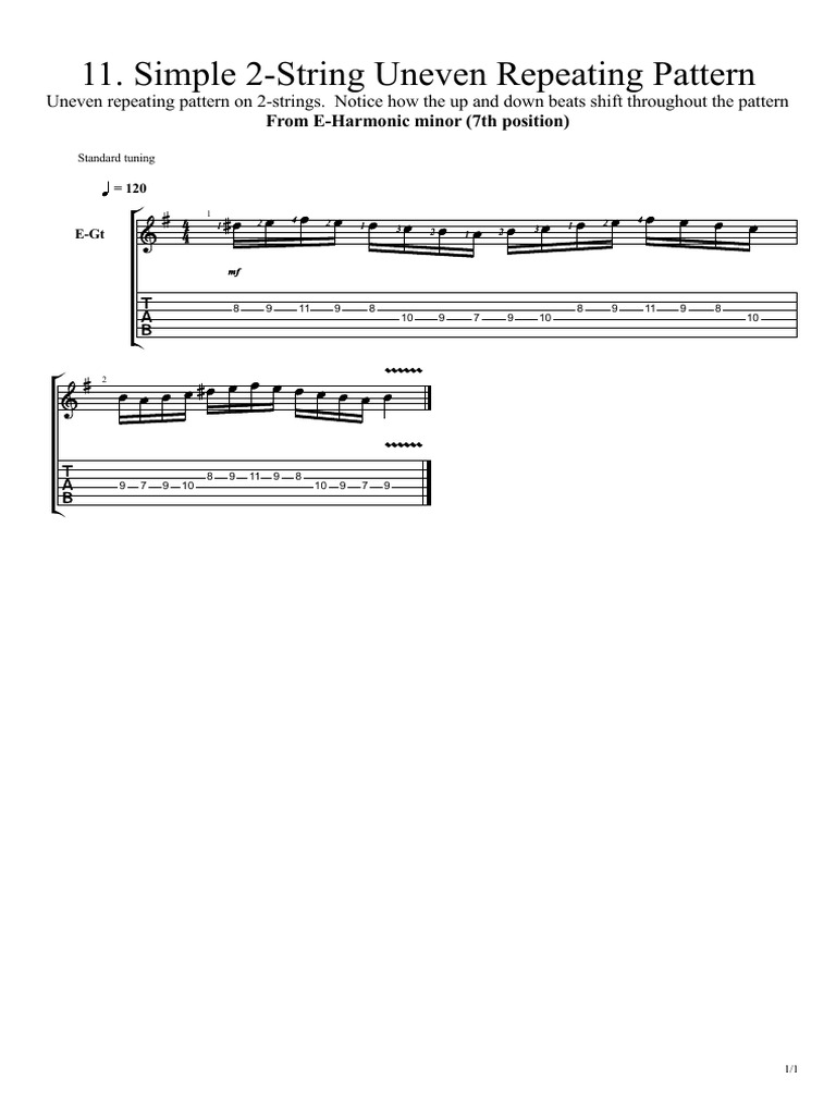 11 Simple 2-String Uneven Repeating Pattern | PDF