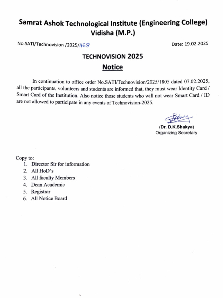 Notice For Identiry Card | PDF