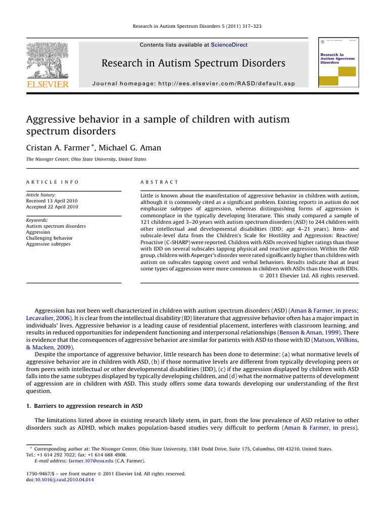 Aggressive Behavior in A Sample of Children Wit - 2011 - Research in ...
