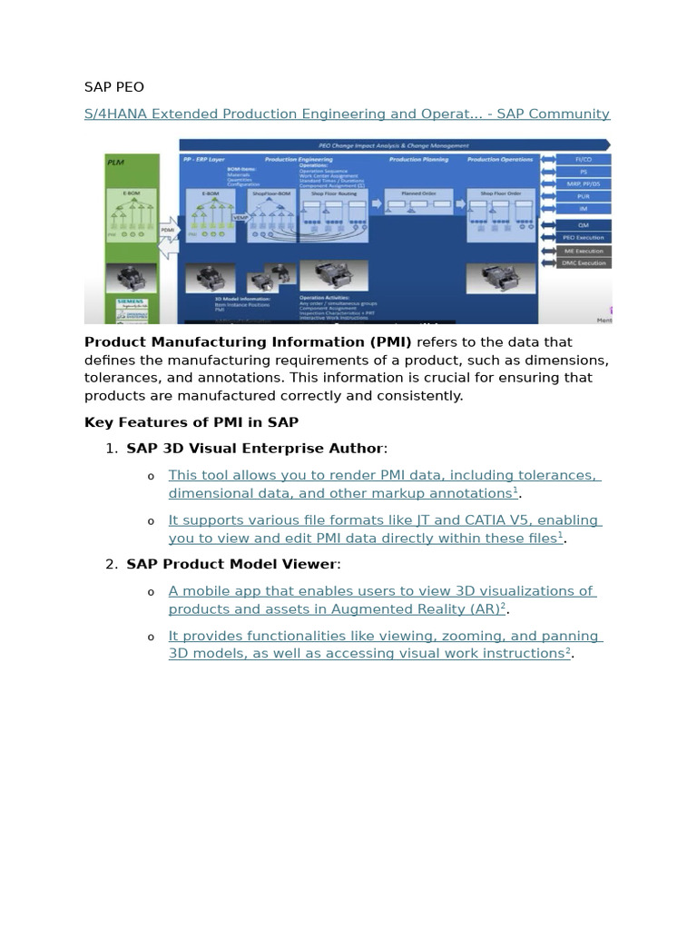 SAP PEO: Key Features of PMI | PDF