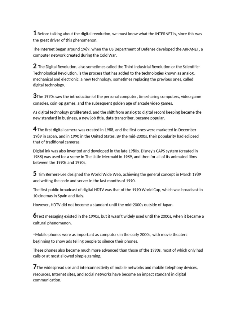 Overview of the Digital Revolution | PDF | Information Age | Internet