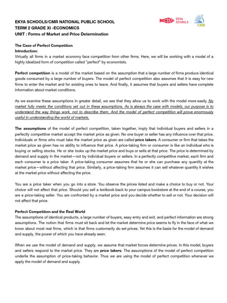 Perfect Competition in Market Economics | PDF | Perfect Competition ...