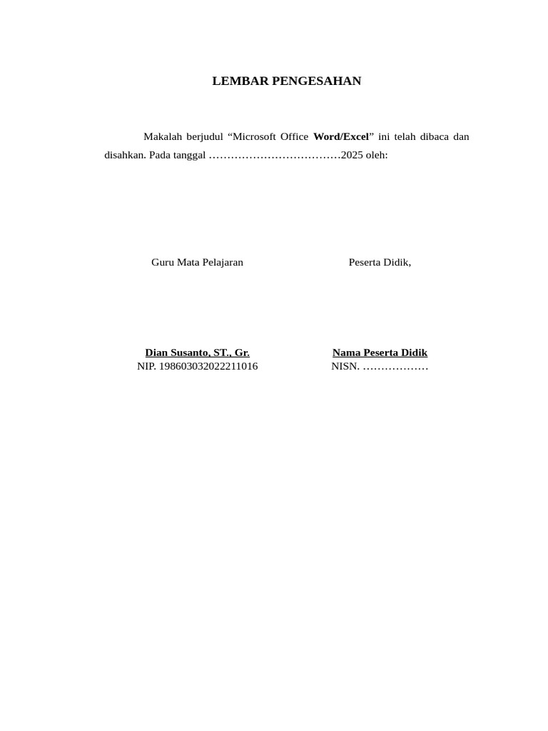 Lembar Pengesahan | PDF