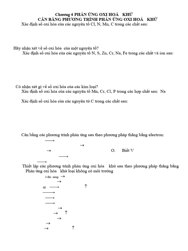 100 Phương Trình Oxi Hóa KH | PDF