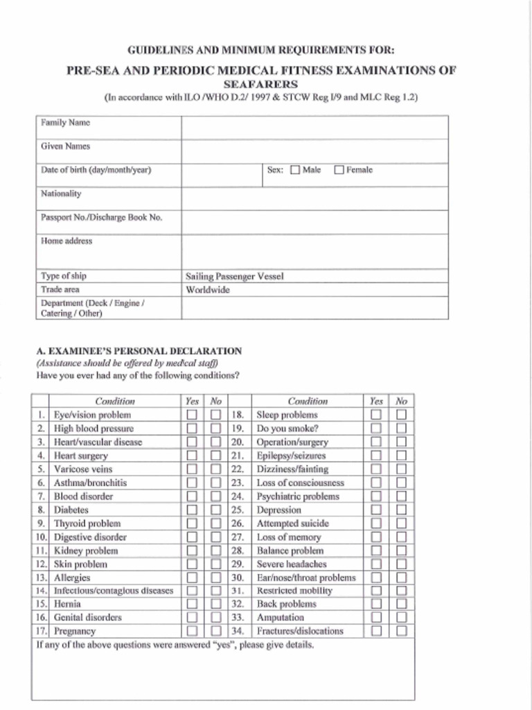 Medical Form 1 | PDF