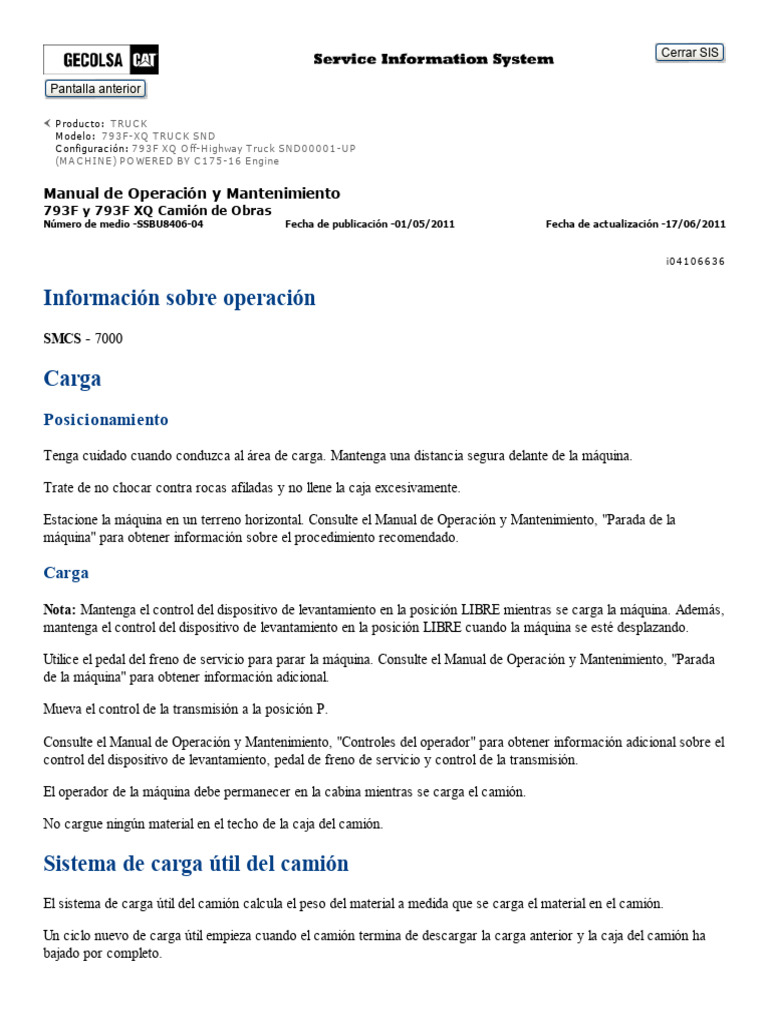 Payload 793F | PDF | Camión | Tecnología de vehículos