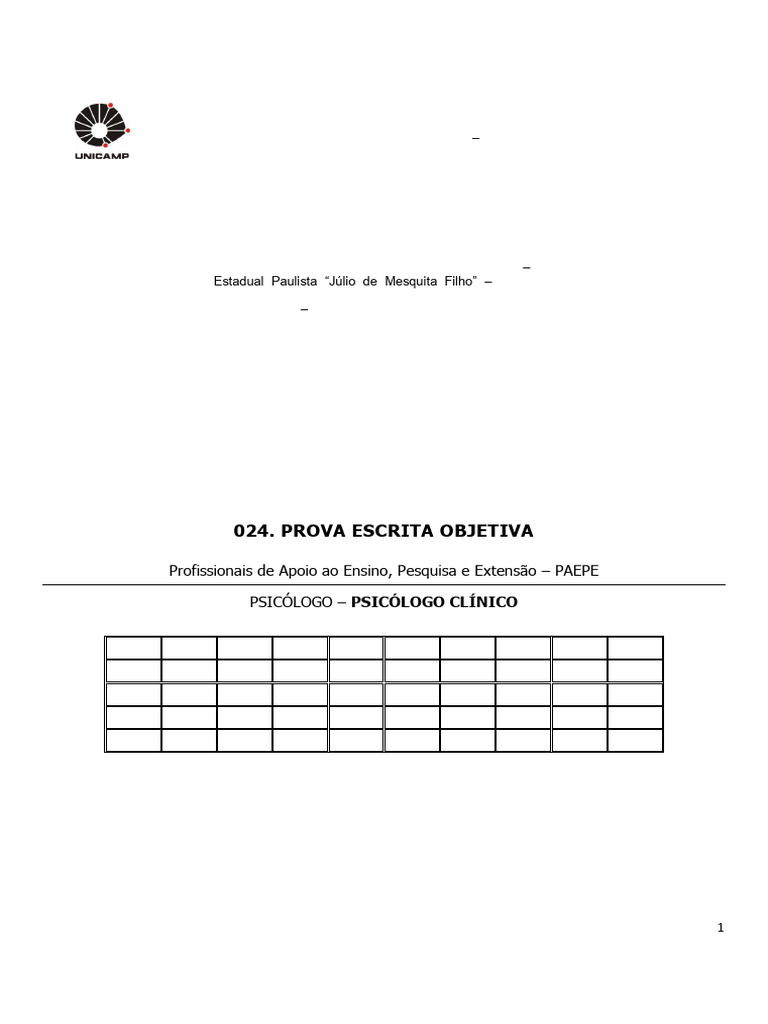 Gabarito Unicamp | PDF