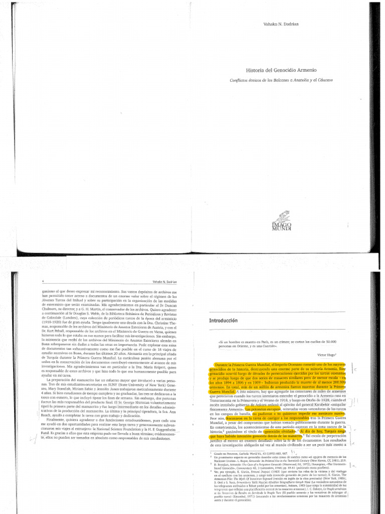 Dadrian, Historia del Genocidio Armenio | PDF