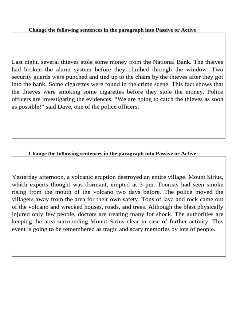 XI Passive Active Voice in Paragraph | PDF