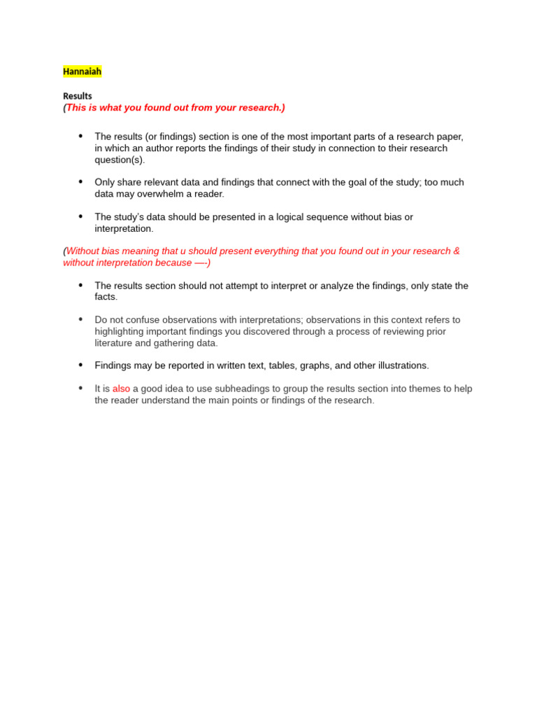 Writing Effective Research Results Sections | PDF | Data | Cognitive ...