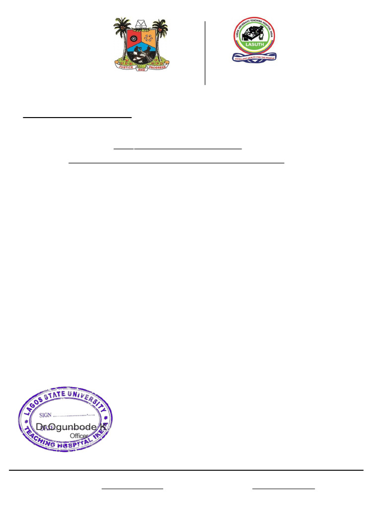 Nysc Medical Report | PDF