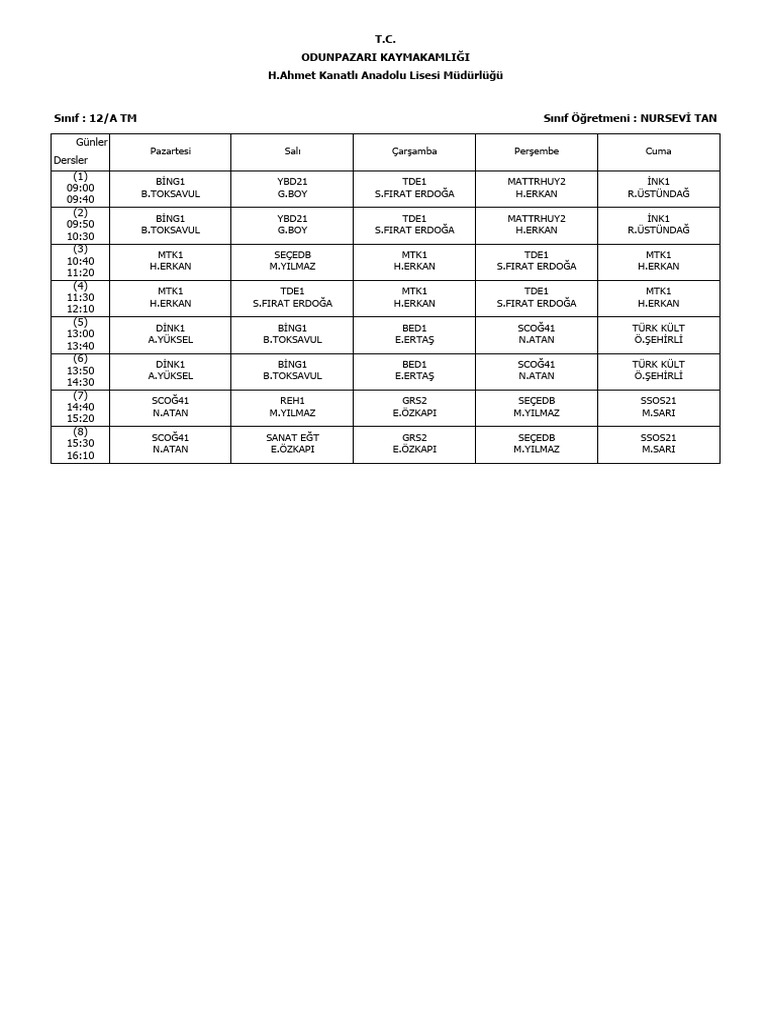 SinifElProgrami 14 | PDF