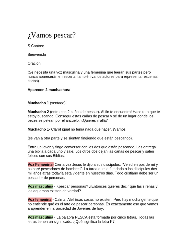 Programa.+Vamos+a+Pescar 2 | PDF | Oración | Amor